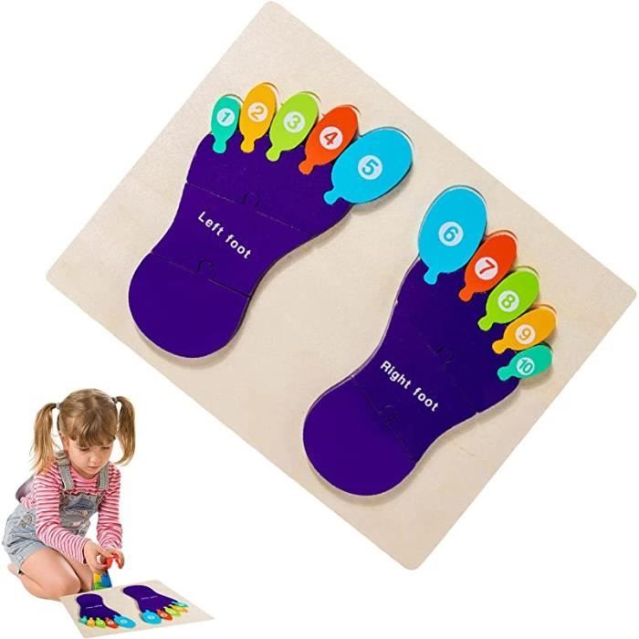 Puzzle en Bois Montessori pour Tout-Petits, Mains et de Pieds Jouet ... Puzzle en Bois Montessori pour Tout-Petits, Mains et de Pieds Jouet ...