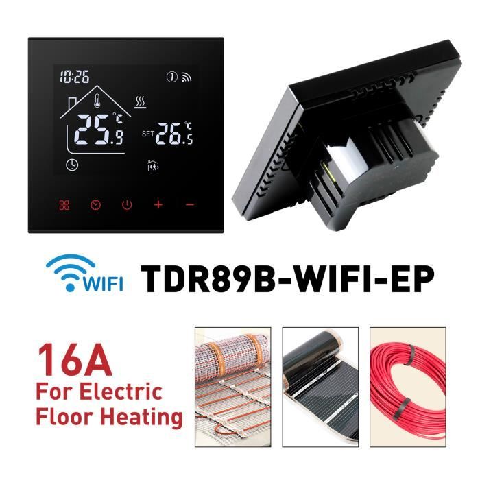 Thermostat Régulateur,Thermostat intelligent WiFi Tuya,pour chauffage électrique au sol ...