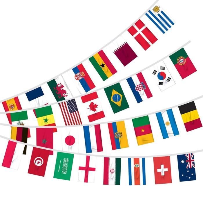 Coupe du Monde 2022Fanion de Coupe Monde 32 Pays Bruant de Coupe du ...