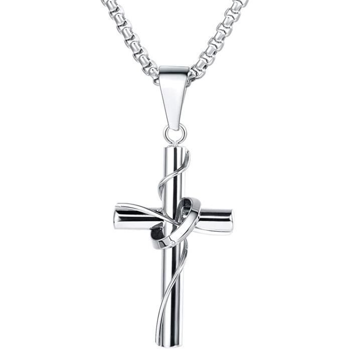 FaithHeart Croix Chretienne-Chaîne avec Croix Jesus Christ Pendentif ...