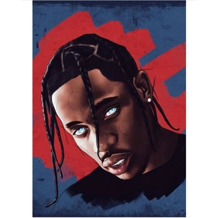JIUBING Canvas Poster Rapper Travis Scott Poster Alternative Abstract ...