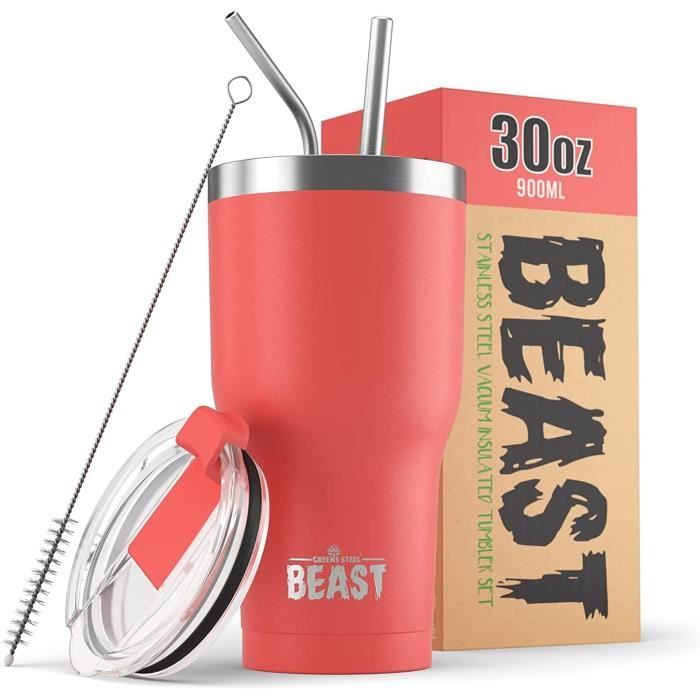 Beast Mug Isotherme Cafe - 900Ml I Corail I Acier Inoxydable I ...