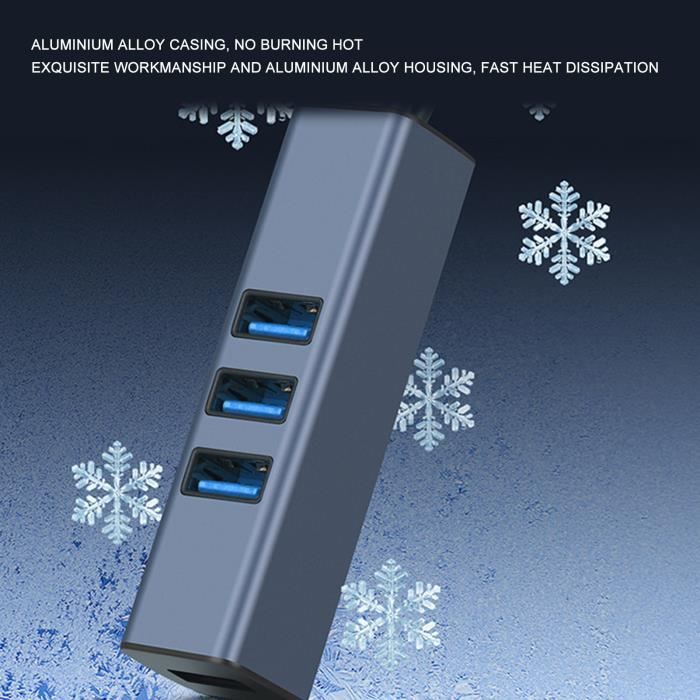 QID-Adaptateur USB vers Ethernet Adaptateur USB Ethernet Hub USB 3.0 ...