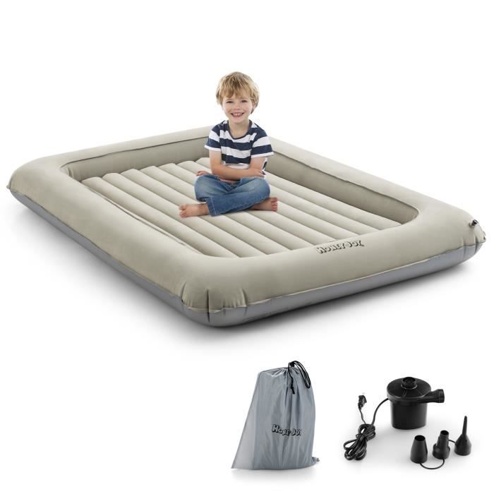 DREAMADE Lit de Voyage Gonflable Floqué pour Enfants, Ensemble Lit avec ...