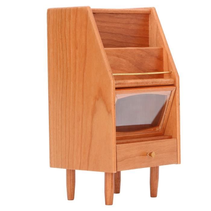 Fafeicy Bibliothèque de maison de poupée miniature Armoire de maison de poupée Miniature bois de ...