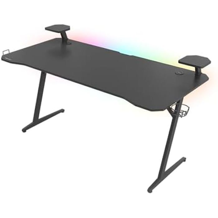 Table de gaming - GENESIS - Holm 510 RGB - Noir Carbone - 160 x 75 cm ...
