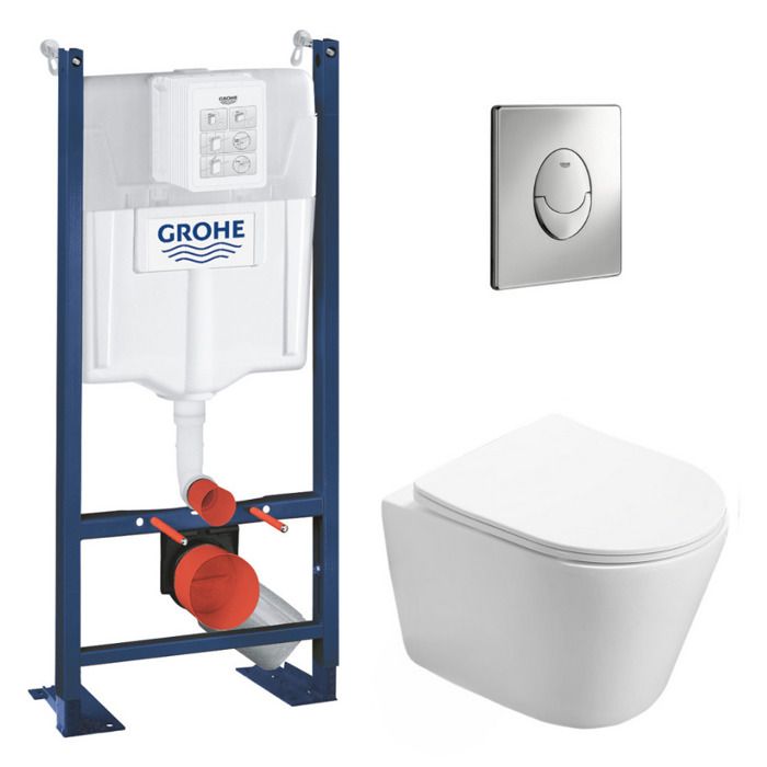 Grohe - Pack WC Bâti autoportant + WC Swiss Aqua Technologies Infinitio ...