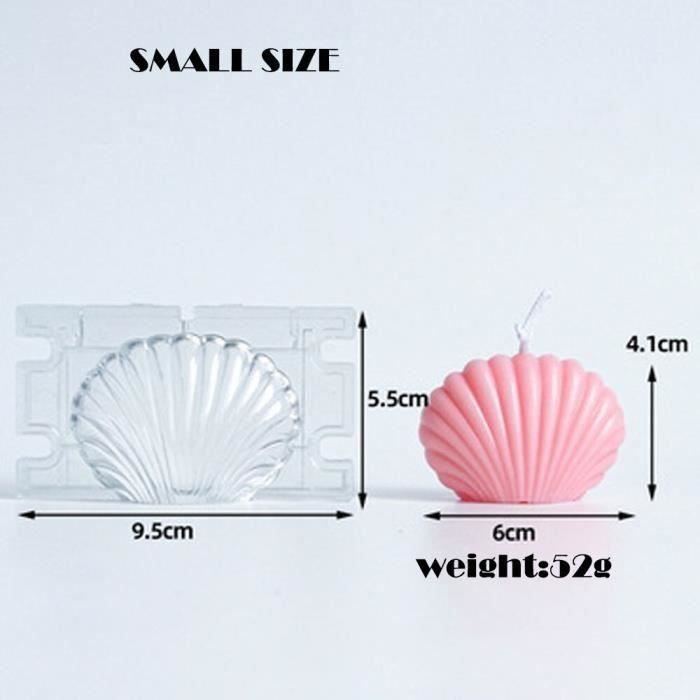 Betian-Moule à bougie en plastique 3D en forme de coquille de mer pour ...