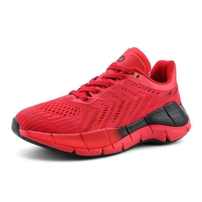 Baskets Homme Fashion Chaussures Sport Sneakers Rouge - Cdiscount ...
