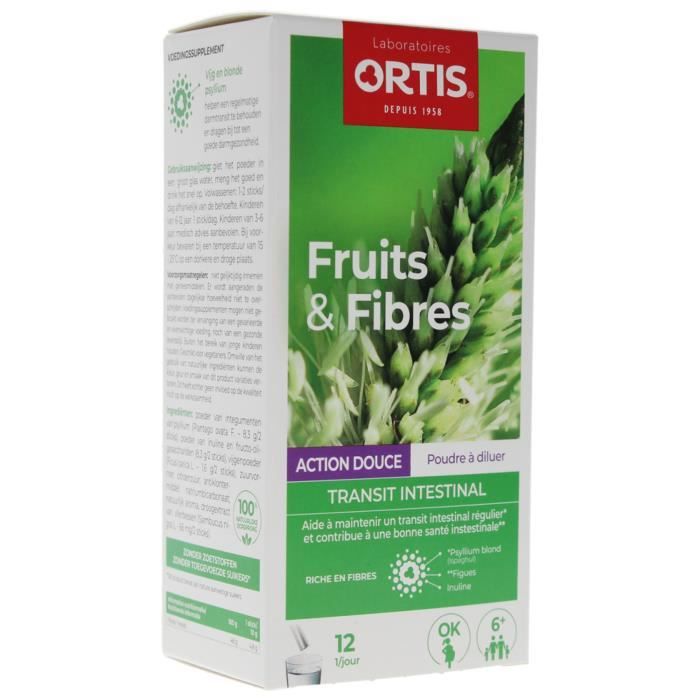 Ortis Fruits&fibres Action Douce Sticks 12 x 10 g - Cdiscount Santé ...