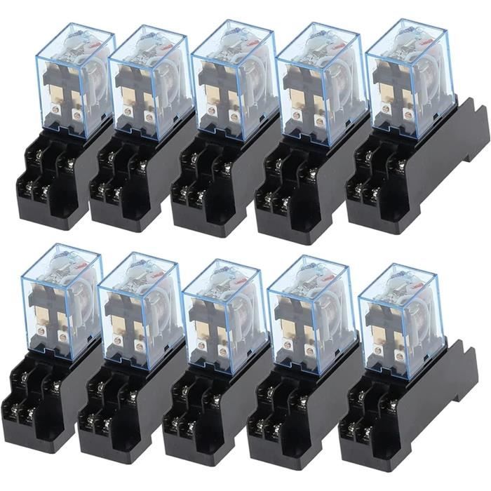 Relais 10Set 12V 24Vdc 110V 220V 380V Relais De Puissance De Bobine Ca ...