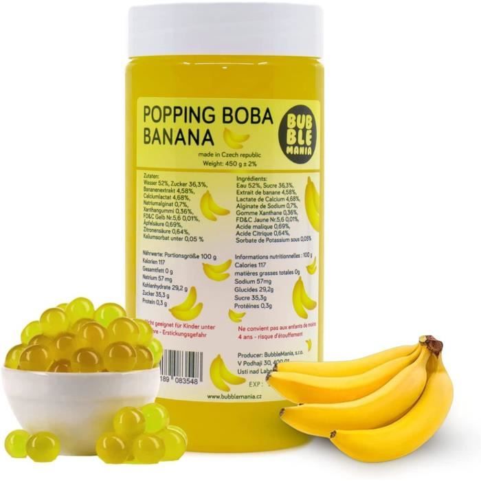 Fruit Popping Boba Pearls pour Bubble Tea (450 g) (Banane) perles de ...