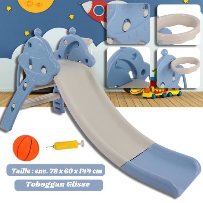 Toboggan pour enfants avec Panier de Basket 78 x 60 x 144 cm Bleu FOR-40 - Cdiscount Jeux - Jouets