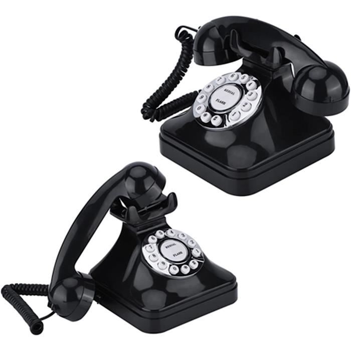 Téléphone Fixe Rotatif Classique, Wx-3011 Retro Home Phone Sonnerie ...