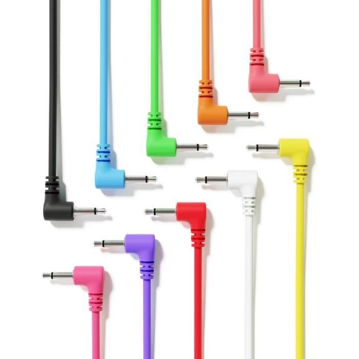 10-Pack - Câbles Modulaires Mono Patch à Angle Droit - 3,5mm 1-8 ...