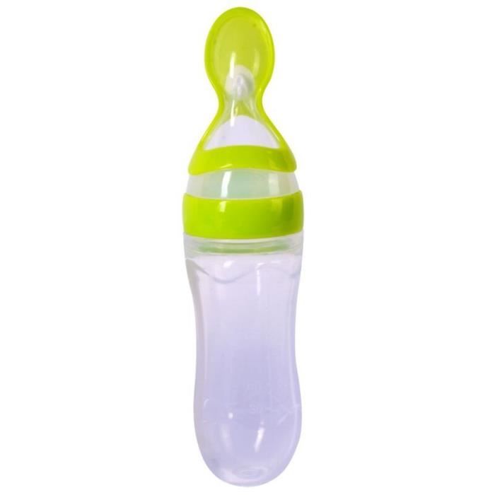 COUVERTS BEBE,Green--Bouteille'alimentation en silicone pour nouveau né ...