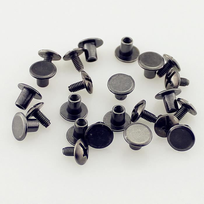 RIVET,Metel Black--Rivets métalliques ronds à tête plate de 8x6mm(5-16 ...