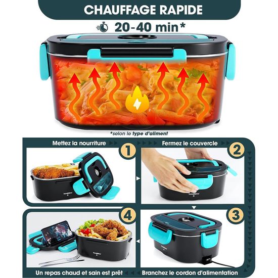 Lunch Box Gamelle Chauffante Électrique pour Voiture Camion Bureau ...