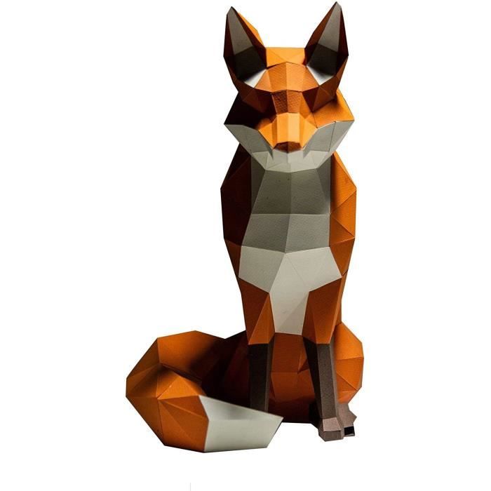 3D PAPERCRAFT Model Fox Renard en PapierTaille unique 682 - Cdiscount ...