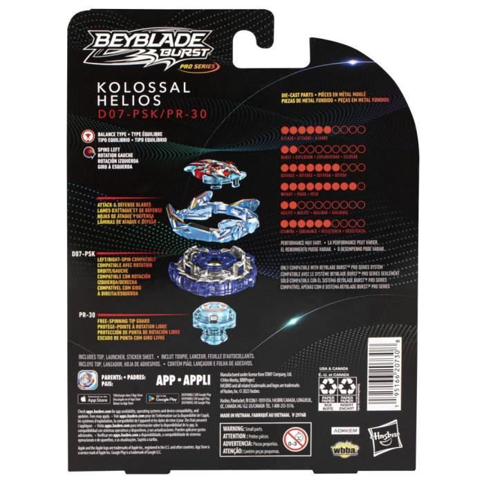 Toupie Beyblade Burst Pro Series Kolossal Helios avec lanceur, jouet ...