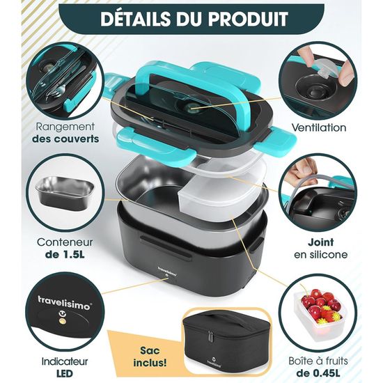Lunch Box Gamelle Chauffante Électrique pour Voiture Camion Bureau ...