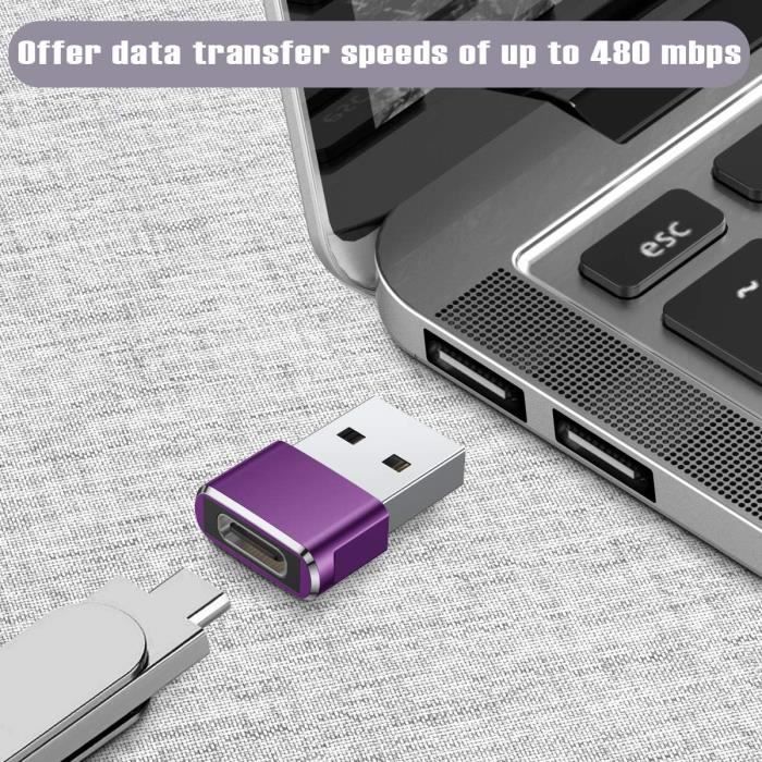 Adaptateur Usb Vers Usb C 4 Pack,Type C Femelle Usb A Mâle Convertir ...