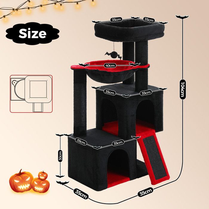 PAWZ Road Arbre à Chat 104 cm avec 2 Niches, Hamac, Plateforme ...