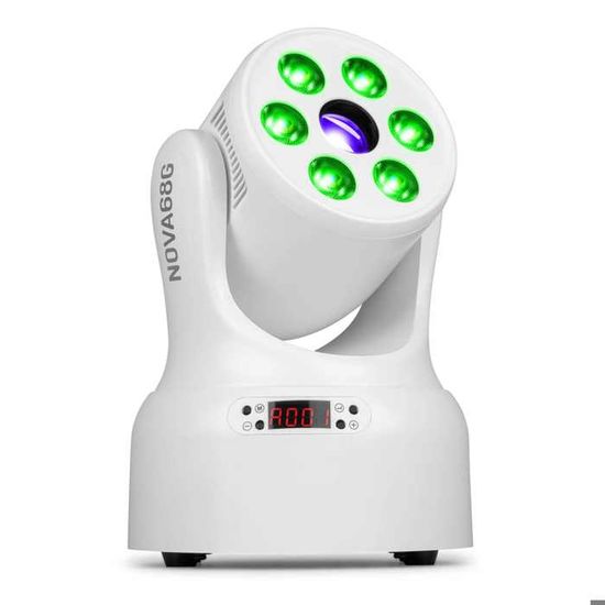 BeamZ NOVA68G-WH Lyre Wash & Gobo LED RGBW, 30W Spot + 6 × 8W, contrôle ...