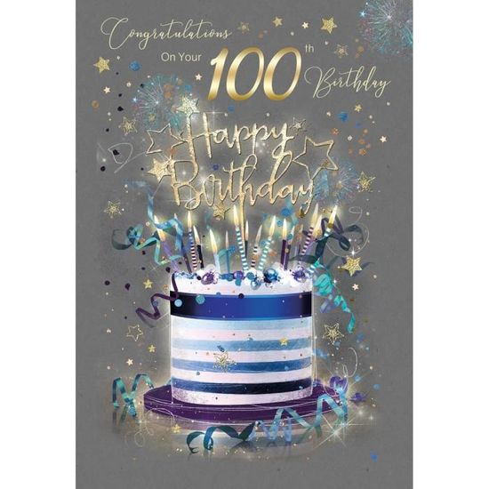 Carte D'Anniversaire 100 Ans Pour Lui Avec Détails Dorés De La Gamme ...
