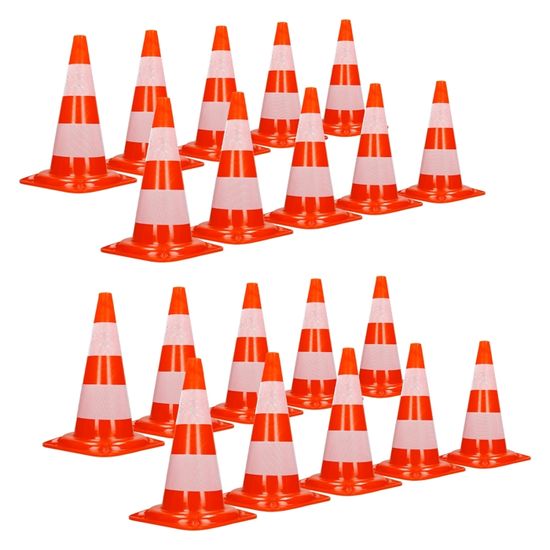 ECD Germany 20x Cônes Signalisation Pylône 51 cm PVC Rouge-Blanc ...