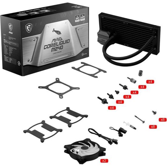 MSI MAG CORELIQUID M240 Kit AIO Watercooling CPU,Pompe de Radiateur ...