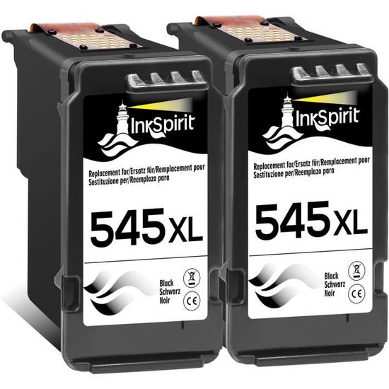 Lot De 2 Cartouches D'Encre De Rechange Pour Canon 545, Pg 545 Noir ...