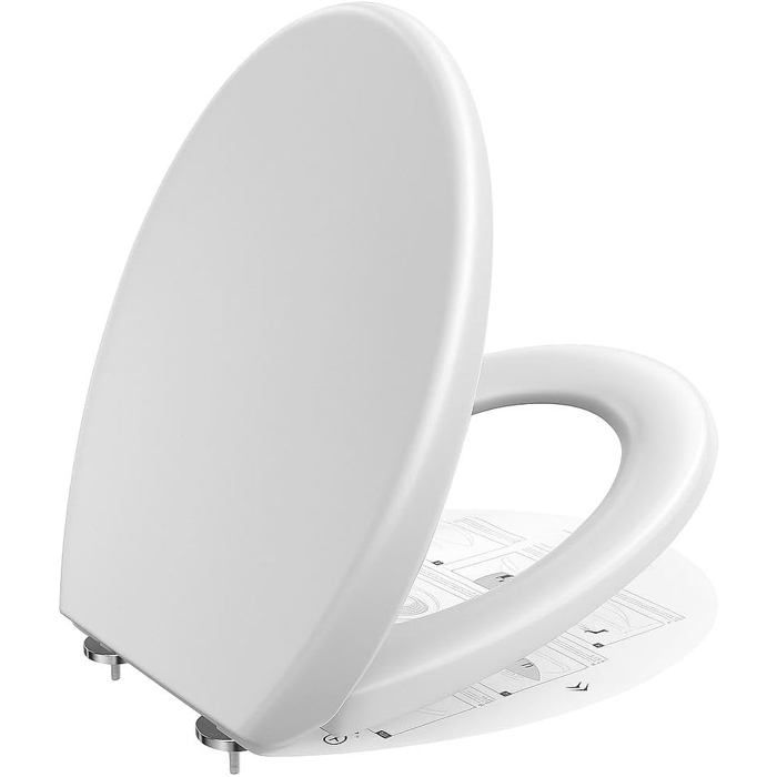 CECIPA Abattant Wc avec Frein de Chute Ovale, Lunette de Toilette Blanc ...