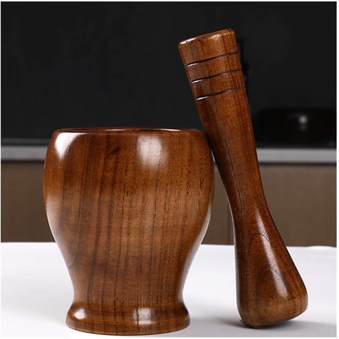 Cuisine Mortier et Pilon Set, en Bois Mortier et Pilon Broyage Ensemble ...