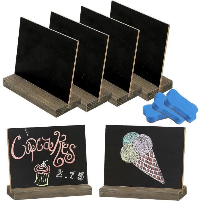 Mini Tableau Noir avec Supports en Bois Lot de 6 Mini Ardoise Buffet ...