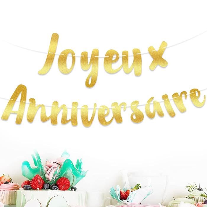Joyeux Anniversaire Banderole, Or Birthday Bannière Banderole, Happy ...