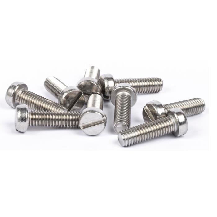 Vis métaux inox A4 marine tête cylindrique fendue 3mmx10 - 100 pcs - Cdiscount Bricolage