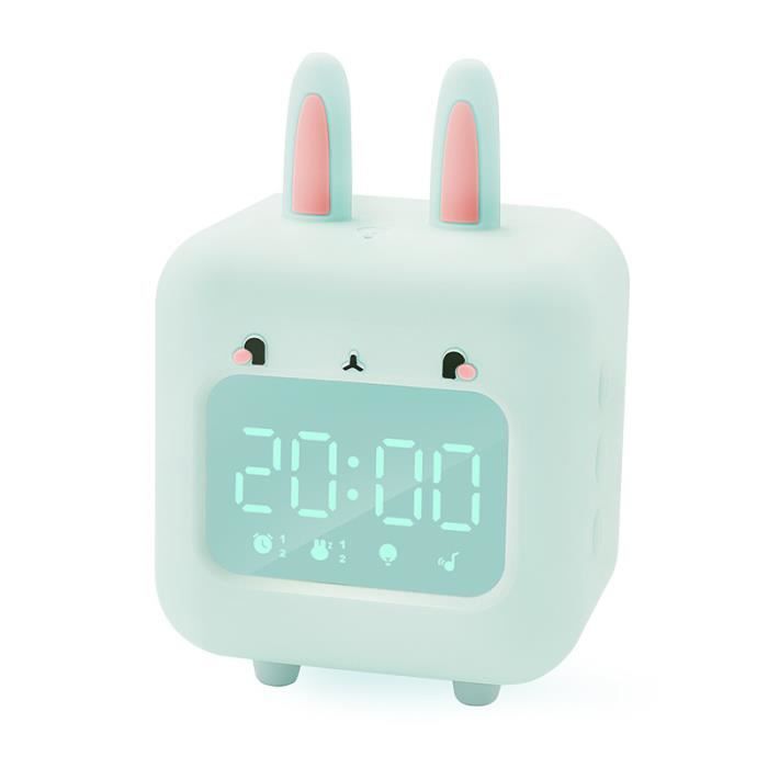 Réveil Enfant Lumineux Lapin ,LED Numerique Lampe Réveil Veilleuse ...