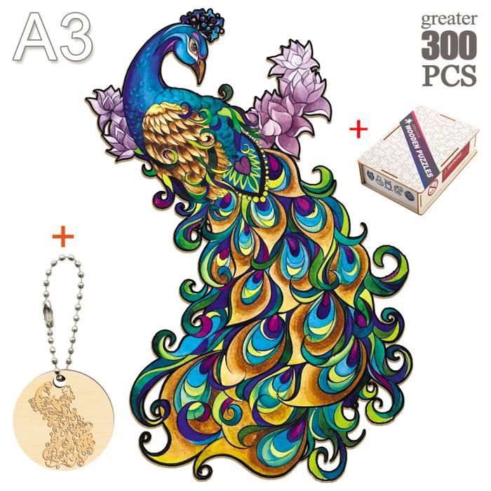 KONGQ-01-A3 - Puzzle'animaux en bois pour adultes et enfants, Jouet de ...