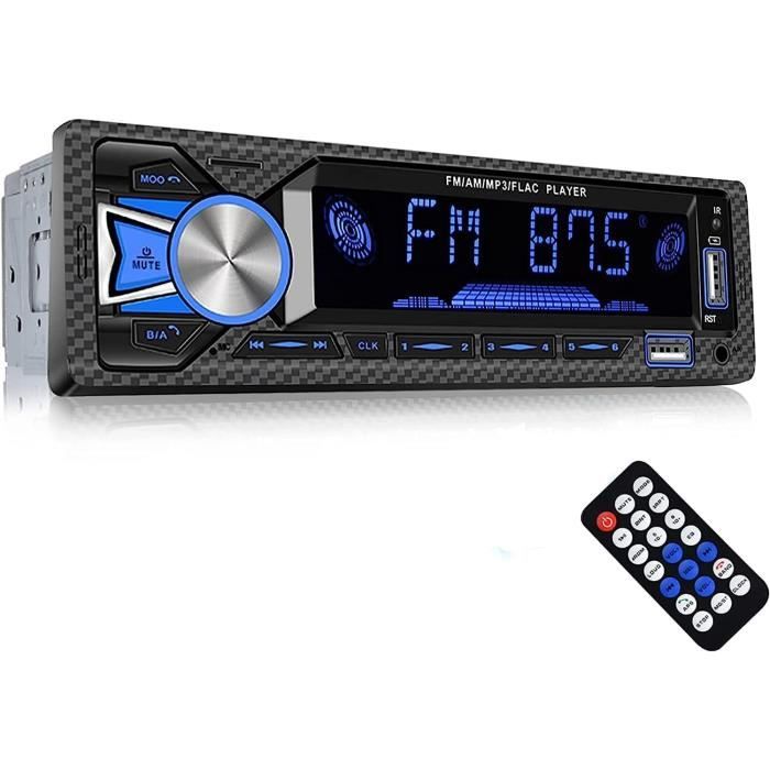 Autoradio Avec Mains Libres Bluetooth, 1Din In-Dash 60 W X 4 Avec Fm, 7 Couleurs D'Éclairage-2 X ...
