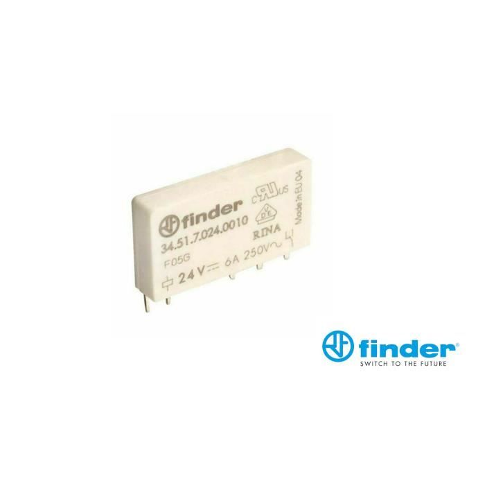 FINDER 345170240010 Relais circuit imprime 1rt 6a 24vdc agni epaisseur ...