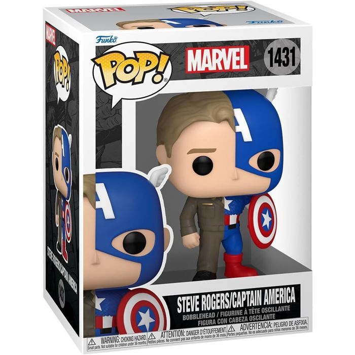 Figurine Funko Pop! Split - Marvel - Captain America Et Steve Rogers ...