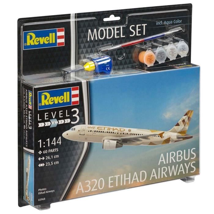REVELL Model Set Airbus A320 Etihad Maquette à Construire, à Coller et ...