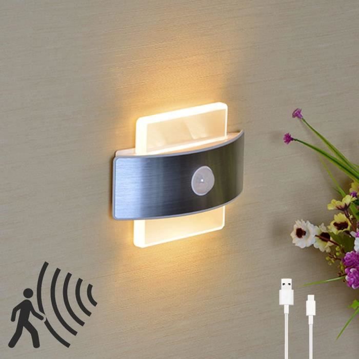Applique Murale Led Intérieur Avec Détecteur De Mouvement, Veilleuse ...