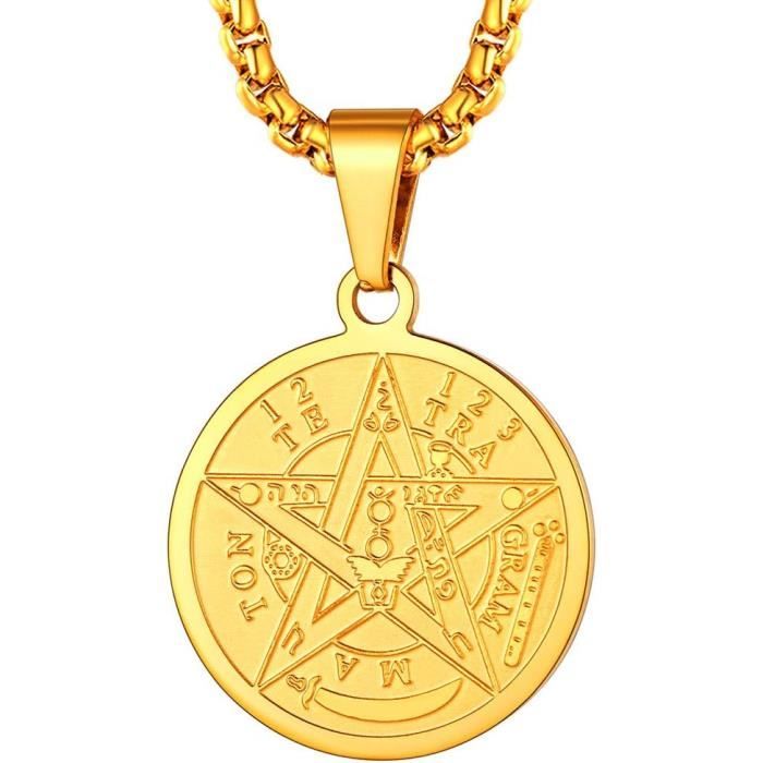 Collier Pentacle Personanlisable Pendentif Pentagramme Avec Chaîne ...