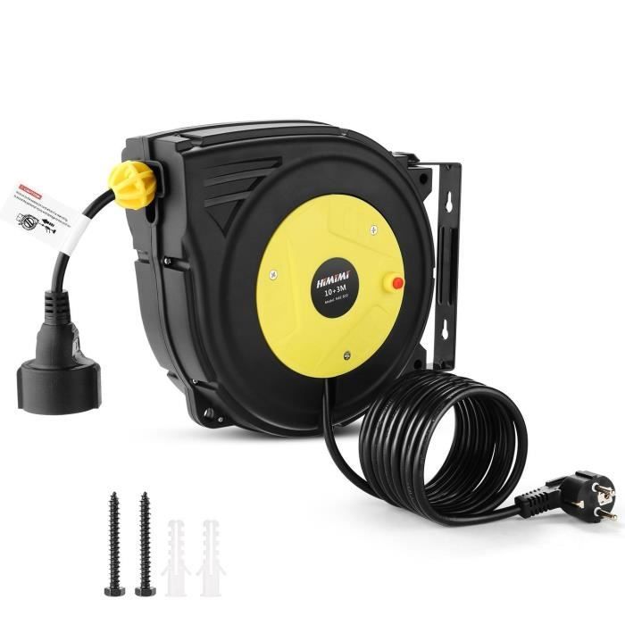Enrouleur électrique 10m + 3m Support mural Pivotant 180°, 1250W ...