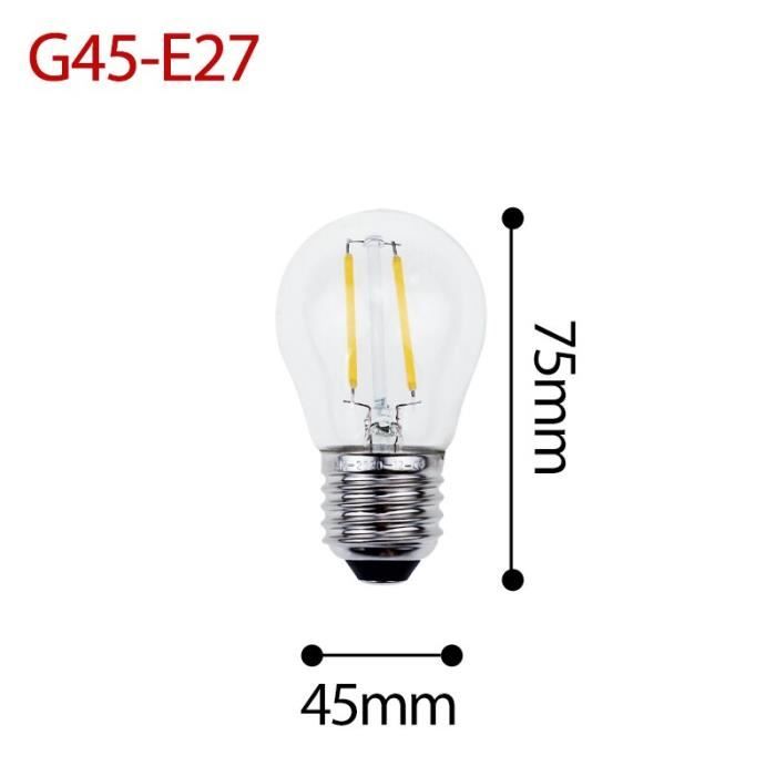 AMPOULE LED,G45 E27-4W-Warm White--Ampoule à Filament LED rétro Edison E27, lampe E14 ac 220v ...