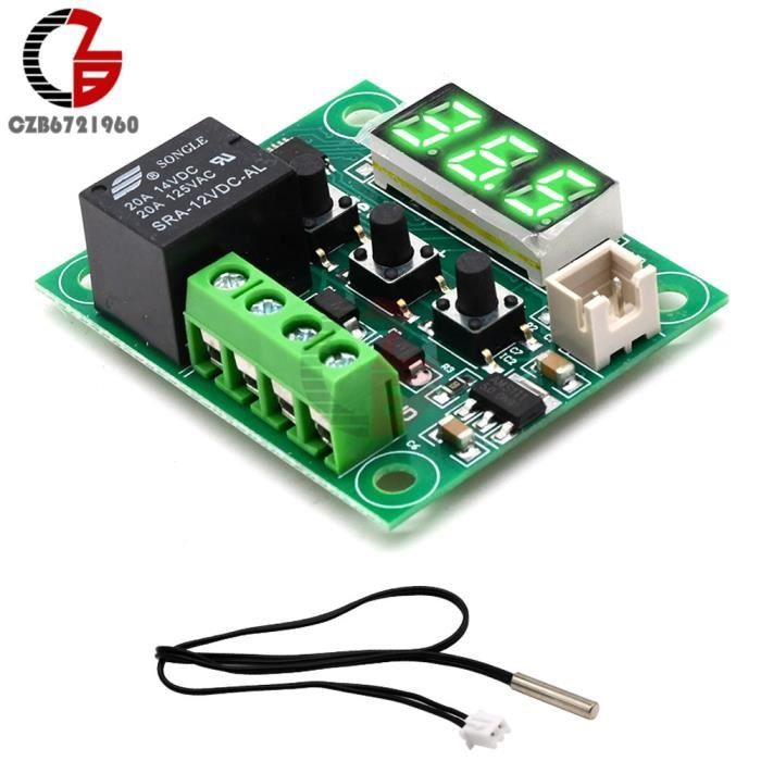 Green -Thermostat numérique W1209 12V,régulateur de température,incubateur,thermomètre ...