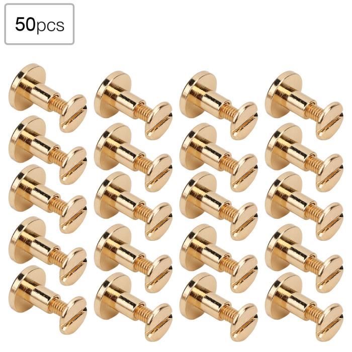 Rivets en métal Kit de vis à tête plate en cuivre pur - ZJCHAO - 50 ...