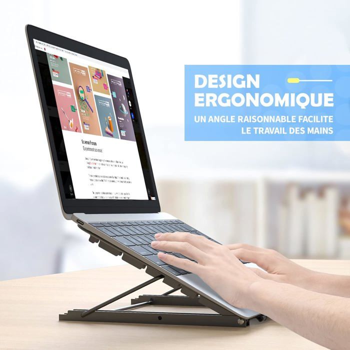 Jumkeet Support Ordinateur Portable, Support PC Portable Ventilé ...